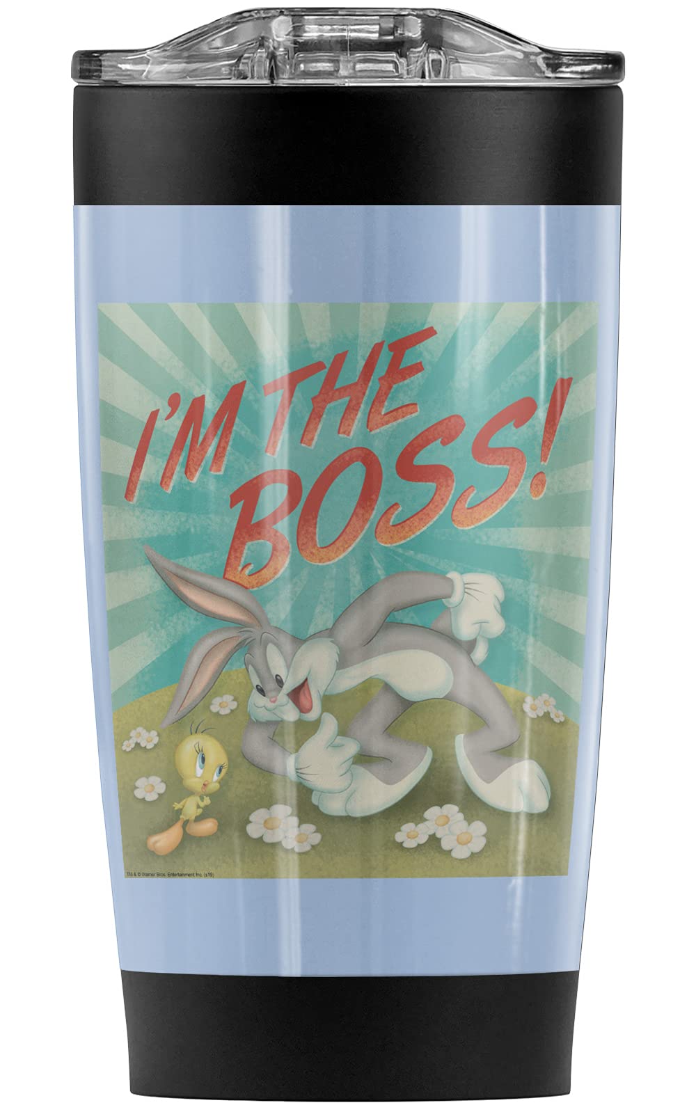 Looney Tunes Bugs Bunny I'm The Boss Stainless Steel Tumbler 20 oz Coffee Travel Mug/Cup, Vacuum Insulated & Double Wall with Leakproof Sliding Lid | Great for Hot Drinks and Cold Beverages