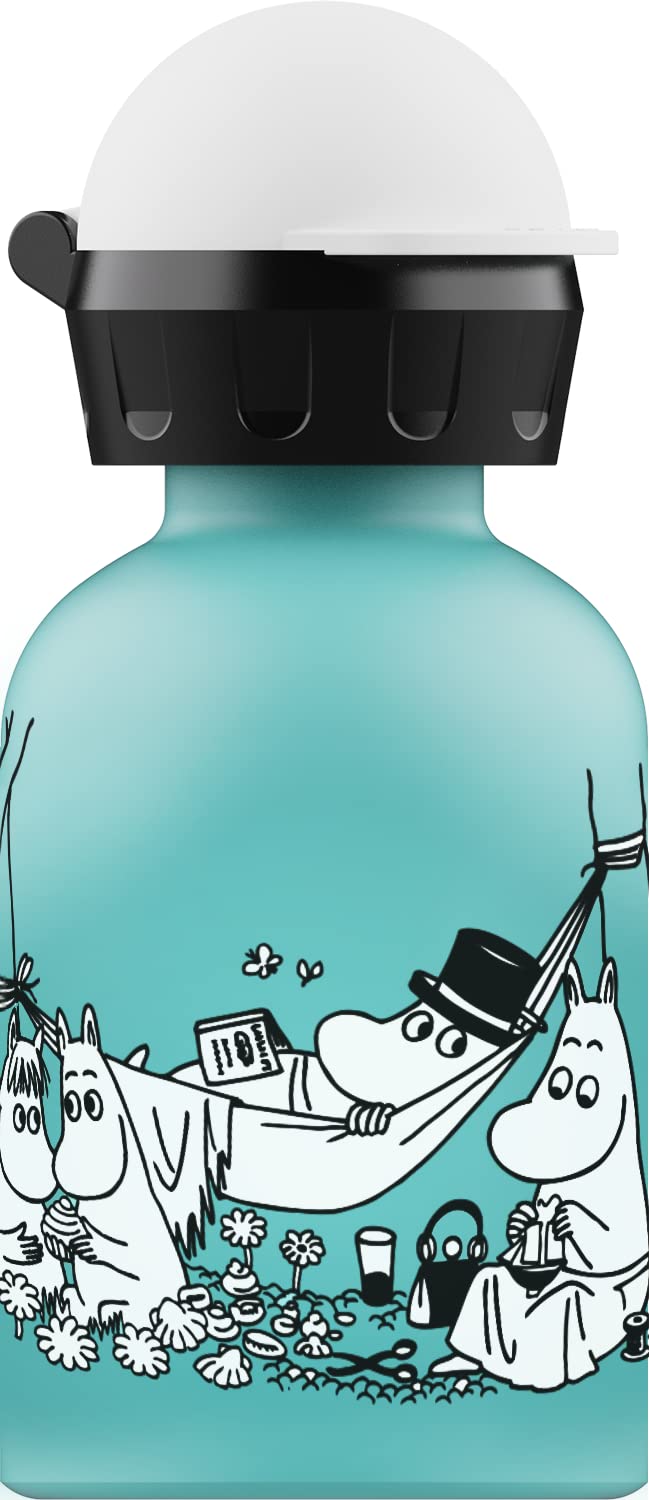 SIGG X Moomin Picnic Kids Drinking Bottle (0.3 L), Non-Toxic Children's Water Bottle with Leak-Proof Lid, Made in Switzerland Aluminium Flask for Water