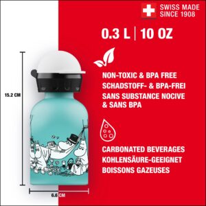 SIGG X Moomin Picnic Kids Drinking Bottle (0.3 L), Non-Toxic Children's Water Bottle with Leak-Proof Lid, Made in Switzerland Aluminium Flask for Water