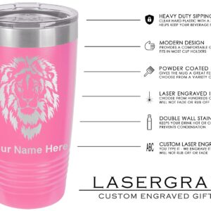 LaserGram 20oz Vacuum Insulated Tumbler Mug, Princess Crown, Personalized Engraving Included (Pink)