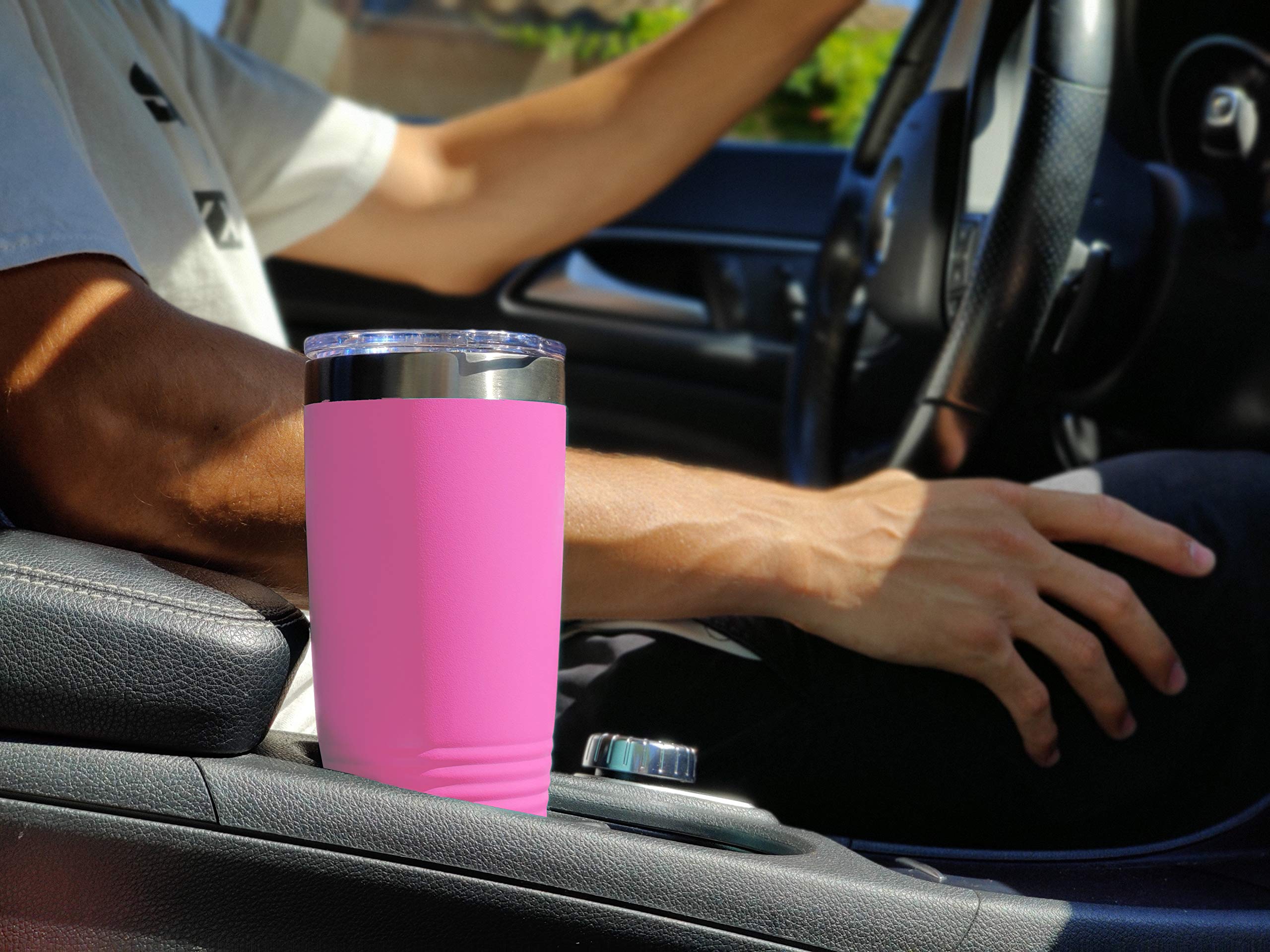 LaserGram 20oz Vacuum Insulated Tumbler Mug, Princess Crown, Personalized Engraving Included (Pink)