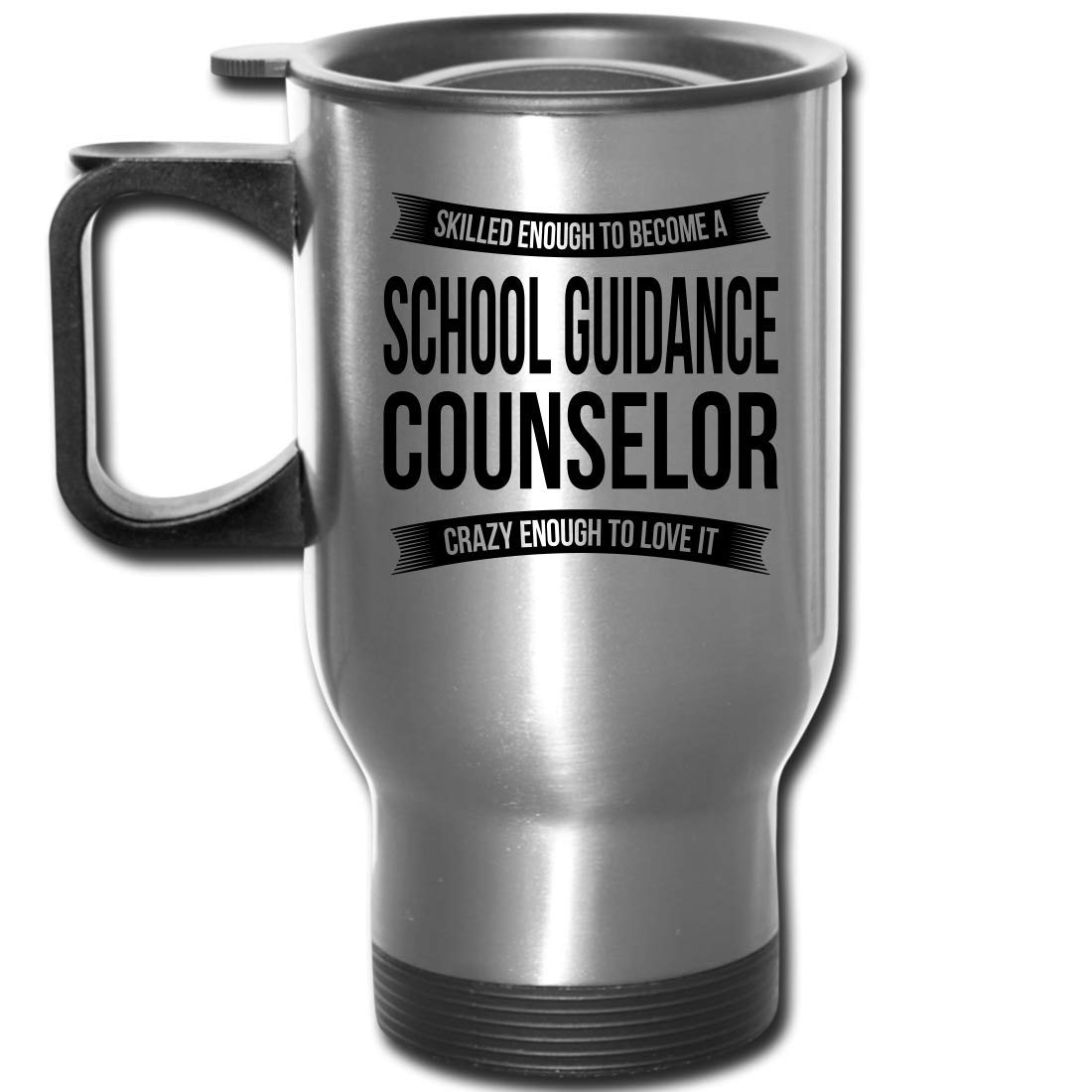 Shirt Luv School Guidance Counselor Travel Mug Gifts - Funny Appreciation Thank You For Men Women New Job 14 oz Mug Silver