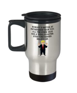 spreadpassion dad trump head travel mug - 14 oz insulated tumbler