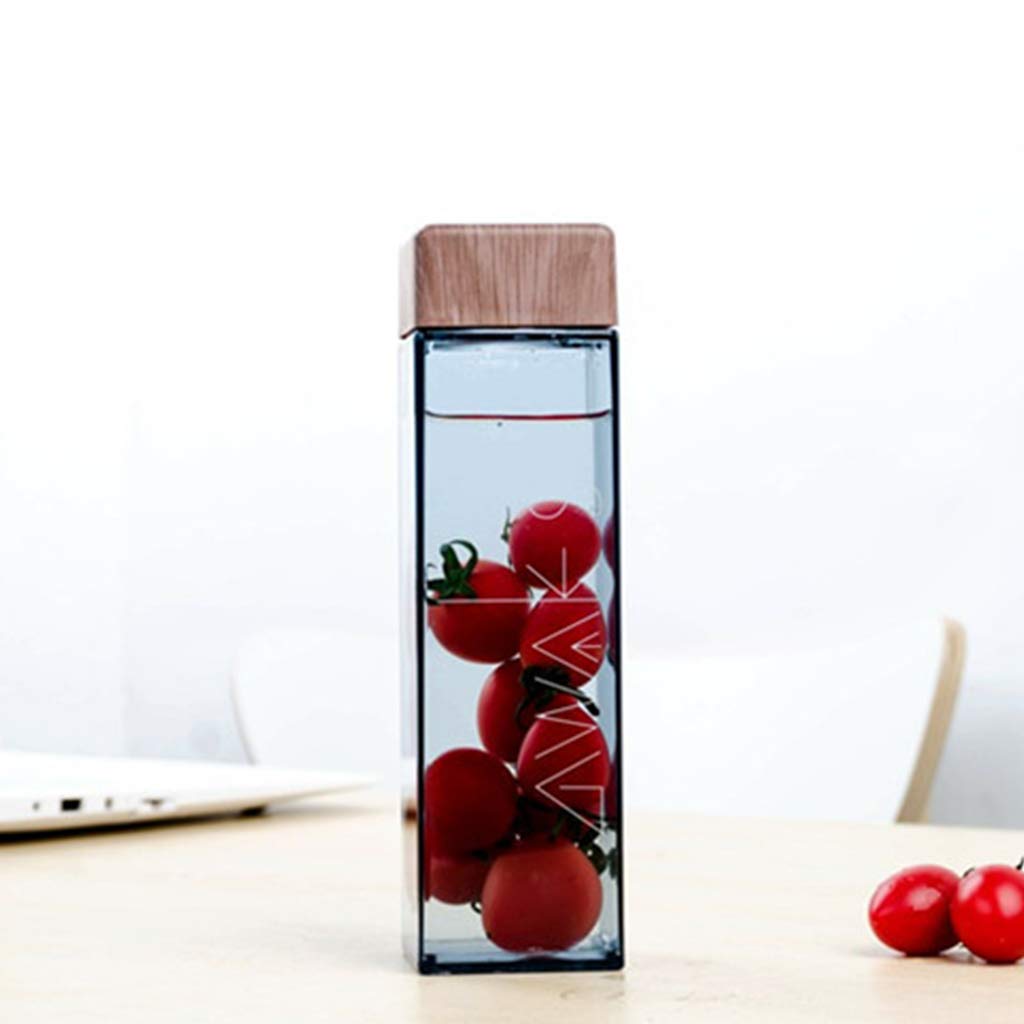 GUSENG Portable Water Bottle Milk Storage Pure Wood Cover Sports Drinking Clear Cup For Home School Office