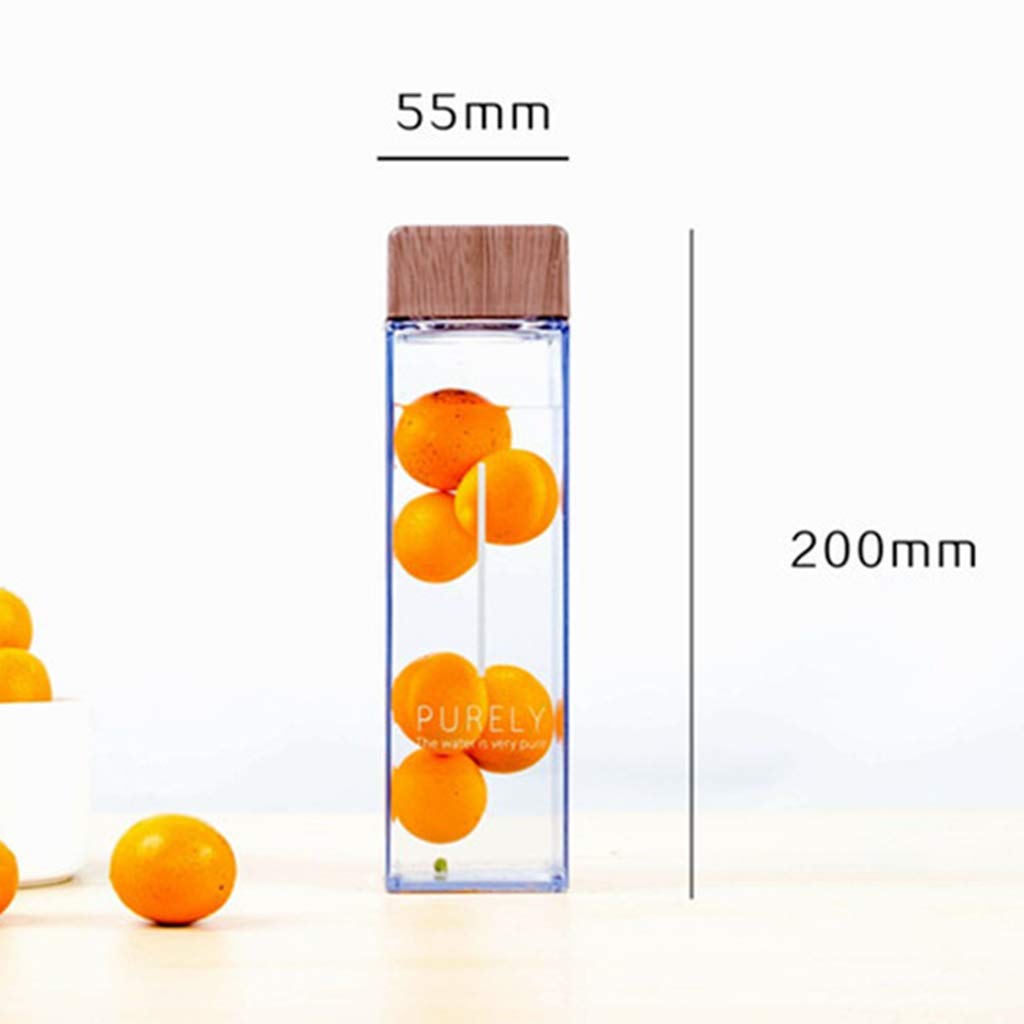 GUSENG Portable Water Bottle Milk Storage Pure Wood Cover Sports Drinking Clear Cup For Home School Office