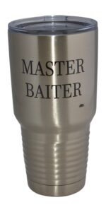 rogue river tactical large funny fishing 30oz travel tumbler mug cup w/lid master baiter fishing gift fish