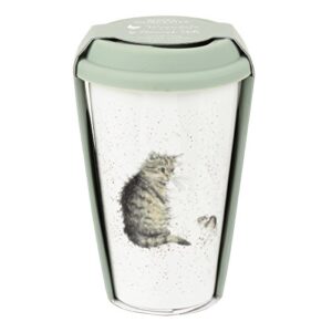 wrendale wnlu78753-xw travel mug (cat), porcelain multi coloured, 16.5 x 16.5 x 15 cm