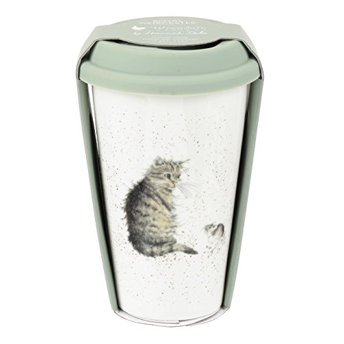 Wrendale WNLU78753-XW Travel Mug (Cat), Porcelain Multi Coloured, 16.5 x 16.5 x 15 cm