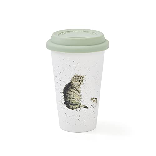 Wrendale WNLU78753-XW Travel Mug (Cat), Porcelain Multi Coloured, 16.5 x 16.5 x 15 cm