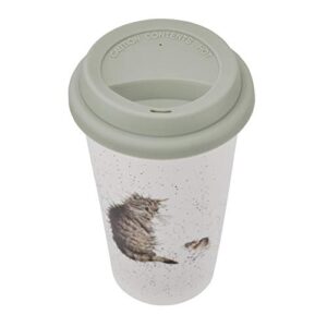 Wrendale WNLU78753-XW Travel Mug (Cat), Porcelain Multi Coloured, 16.5 x 16.5 x 15 cm