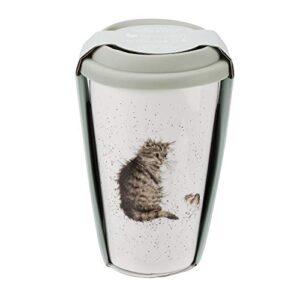 Wrendale WNLU78753-XW Travel Mug (Cat), Porcelain Multi Coloured, 16.5 x 16.5 x 15 cm