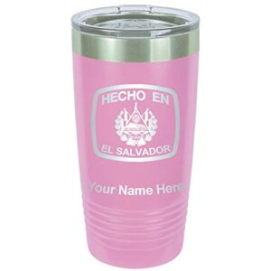 lasergram 20oz vacuum insulated tumbler mug, hecho en el salvador, personalized engraving included (light purple)