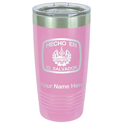 LaserGram 20oz Vacuum Insulated Tumbler Mug, Hecho En El Salvador, Personalized Engraving Included (Light Purple)