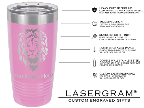 LaserGram 20oz Vacuum Insulated Tumbler Mug, Hecho En El Salvador, Personalized Engraving Included (Light Purple)