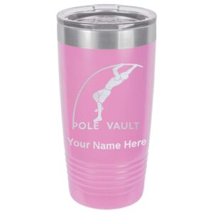 lasergram 20oz vacuum insulated tumbler mug, pole vault, personalized engraving included (light purple)