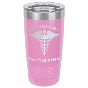 lasergram 20oz vacuum insulated tumbler mug, pathology, personalized engraving included (light purple)