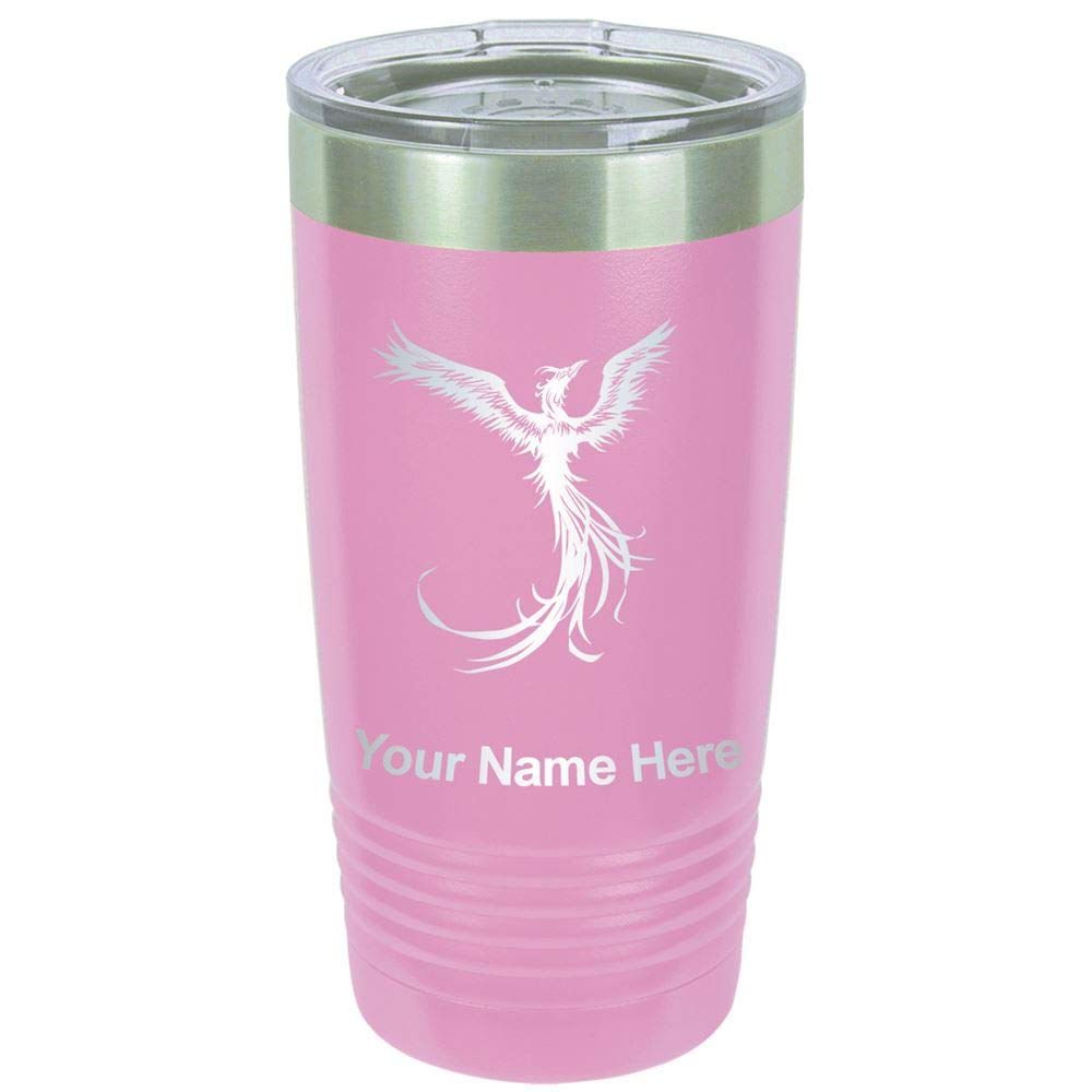 LaserGram 20oz Vacuum Insulated Tumbler Mug, Phoenix, Personalized Engraving Included (Light Purple)