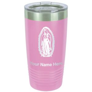 lasergram 20oz vacuum insulated tumbler mug, virgen de guadalupe, personalized engraving included (light purple)