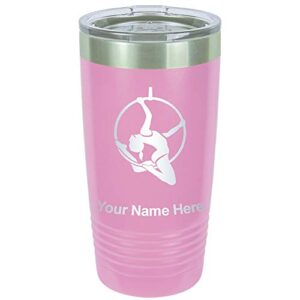 lasergram 20oz vacuum insulated tumbler mug, aerial hoop, personalized engraving included (light purple)