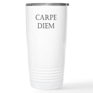 cafepress carpe diem stainless steel travel mug stainless steel travel mug, insulated 20 oz. coffee tumbler