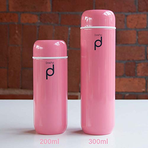 DrinkPod Vacuum Insulated Flask, 300ml, Pink