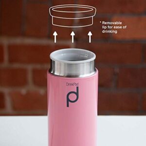 DrinkPod Vacuum Insulated Flask, 300ml, Pink