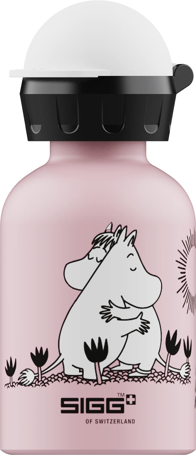 SIGG X Moomin Picnic Kids Drinking Bottle (0.3 L), Non-Toxic Children's Water Bottle with Leak-Proof Lid, Made in Switzerland Aluminium Flask for Water