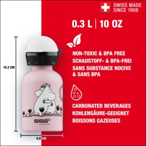 SIGG X Moomin Picnic Kids Drinking Bottle (0.3 L), Non-Toxic Children's Water Bottle with Leak-Proof Lid, Made in Switzerland Aluminium Flask for Water