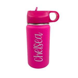 the crafty engineer personalized kids water bottle (hot pink)