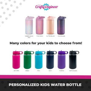 The Crafty Engineer Personalized Kids Water Bottle (Hot Pink)