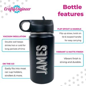 The Crafty Engineer Personalized Kids Water Bottle (Hot Pink)