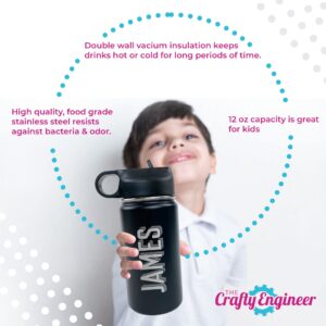 The Crafty Engineer Personalized Kids Water Bottle (Hot Pink)