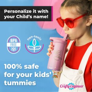 The Crafty Engineer Personalized Kids Water Bottle (Hot Pink)