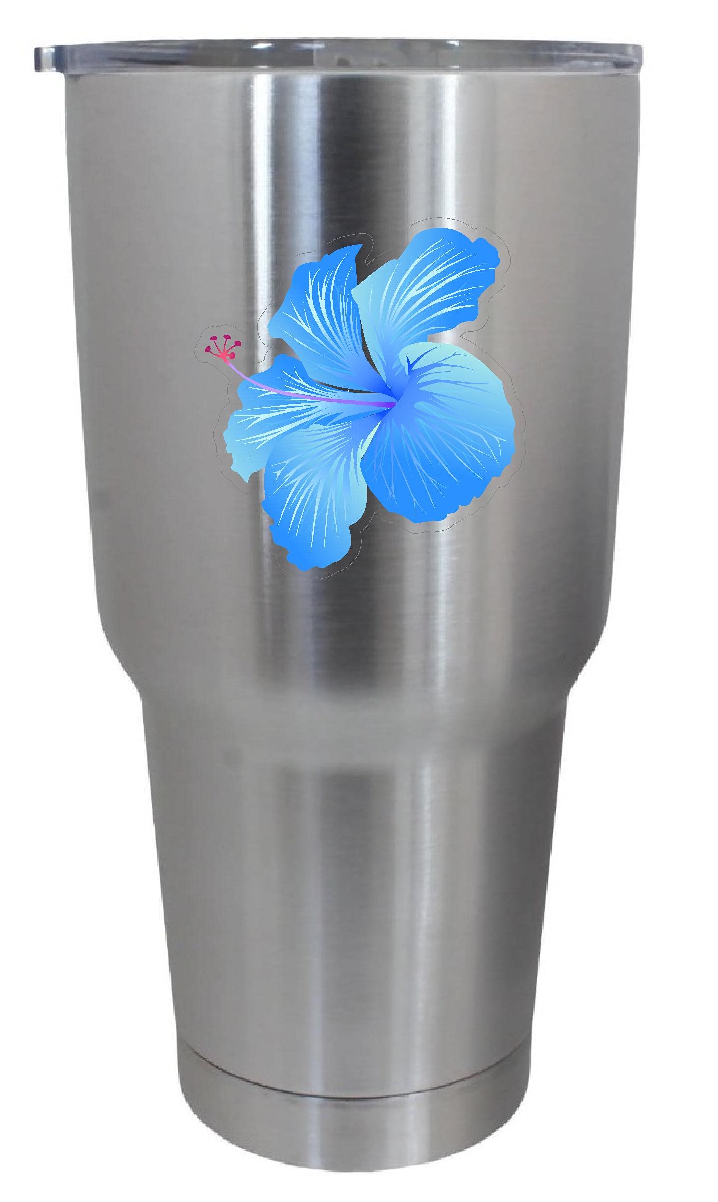 Cups drinkware Tumbler Sticker - Hibiscus Flower - Cool Sticker Decal