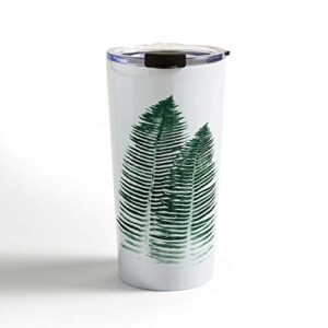 society6 nature magik green forest fern travel mug, 20oz