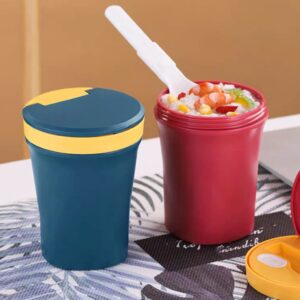 TOPBATHY 2pcs Breakfast Cup Breakfast Milk Cup Mug Microwave Soup Cup Travel Breakfast Jar Insulated Soup Cup Portable Milk Cup Adult Crunch Cup Food Cereal Hot Insulation Office Spoon Pp