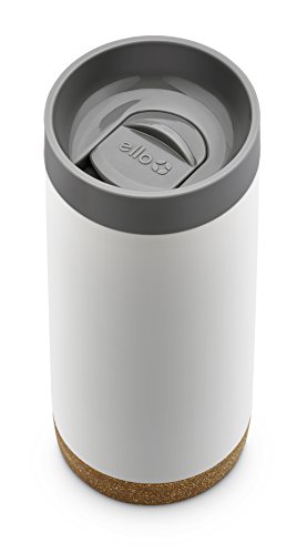 Ello Cole 16oz Vacuum Insulated Travel Coffee Mug with Leak-Proof Slider Lid and Built-in Coaster, Keeps Hot for 5 Hours, Perfect for Coffee or Tea, BPA-Free Tumbler, Grey