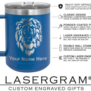 LaserGram 15oz Vacuum Insulated Coffee Mug, Radiology, Personalized Engraving Included (Dark Blue)