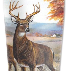 Mugzie "White Tail Deer" Stainless Steel Travel Mug with Insulated Wetsuit Cover, 20 oz, Black