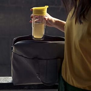 SIGG - Insulated Coffee Cup - Travel Mug Nova Ultra Lemon - Dishwasher Safe - BPA Free - Broscilate Glass - Flip Top - Yellow - 13 Oz