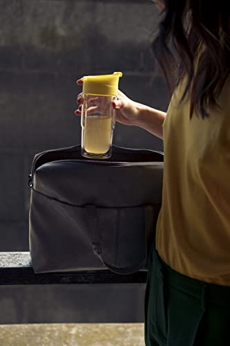 SIGG - Insulated Coffee Cup - Travel Mug Nova Ultra Lemon - Dishwasher Safe - BPA Free - Broscilate Glass - Flip Top - Yellow - 13 Oz