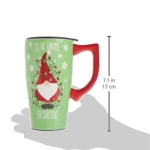 Spoontiques Travel-Mug Coffee Cup, 18 Oz, Christmas Gnome (12570)