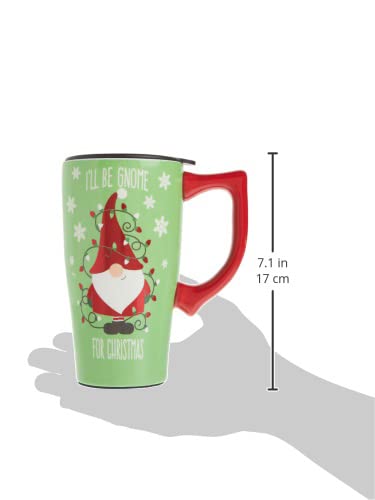 Spoontiques Travel-Mug Coffee Cup, 18 Oz, Christmas Gnome (12570)