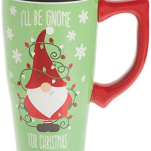 Spoontiques Travel-Mug Coffee Cup, 18 Oz, Christmas Gnome (12570)