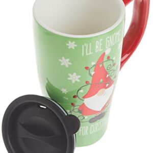 Spoontiques Travel-Mug Coffee Cup, 18 Oz, Christmas Gnome (12570)