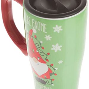 Spoontiques Travel-Mug Coffee Cup, 18 Oz, Christmas Gnome (12570)