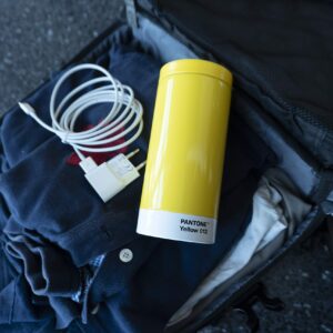 Pantone Travel Mug, Stainless Steel, ABS, Yellow 012, 7.5 x 7.5 x 16.4 cm