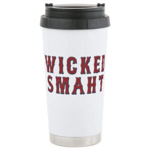 cafepress wicked smaht 16 oz stainless steel travel mug stainless steel travel mug, insulated 20 oz. coffee tumbler