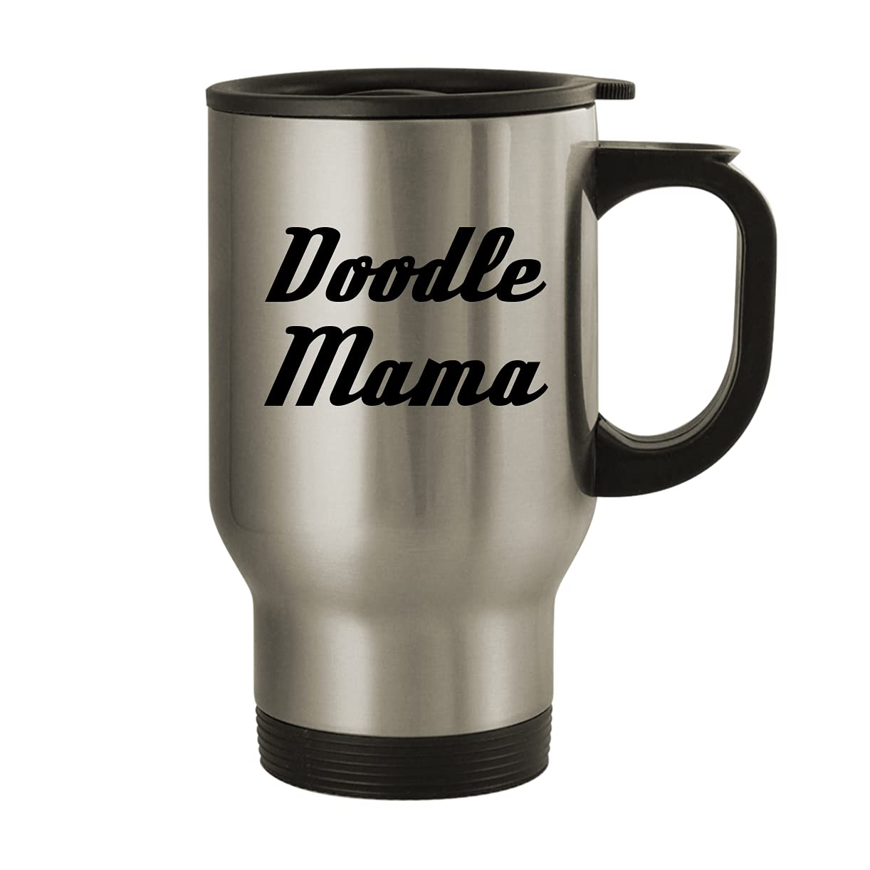 Molandra Products Doodle Mama - 14oz Stainless Steel Travel Mug, Silver