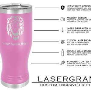 LaserGram 14oz Vacuum Insulated Pilsner Mug, Zodiac Sign Aquarius, Personalized Engraving Included (Light Purple)